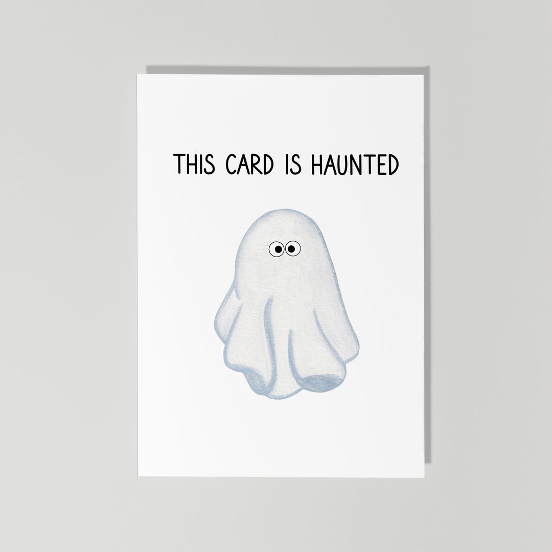 Funny Halloween Card, This Card is Haunted, Ghost Card, Funny Fall Card ...