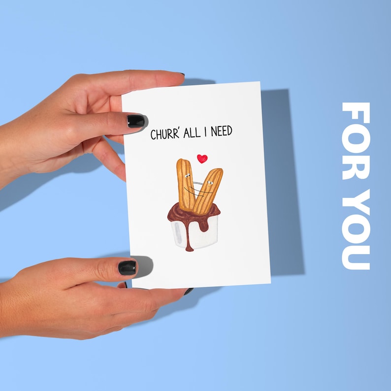 Funny Churro Valentine's Day Card, Churr' All I Need - Etsy