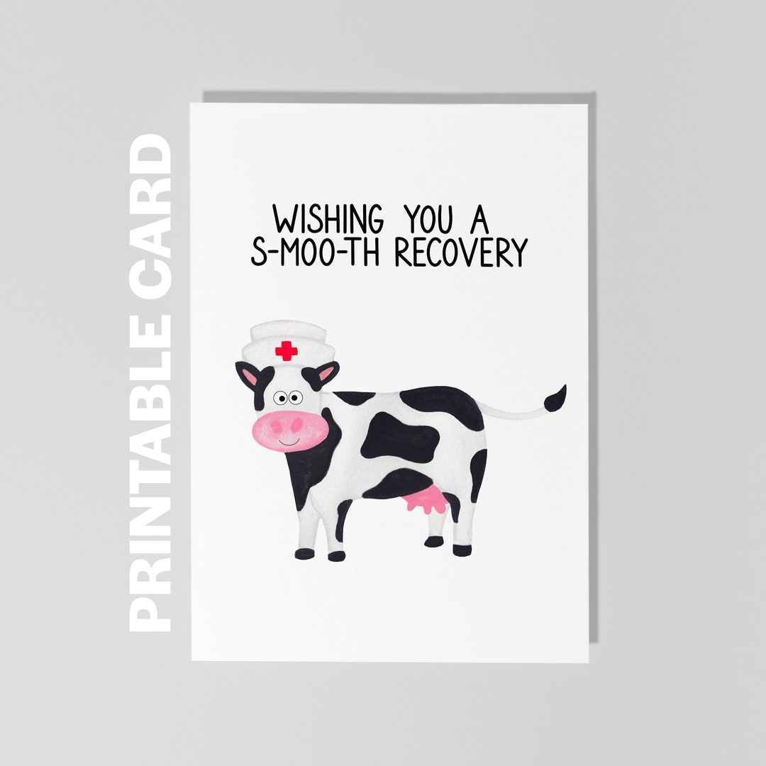 Printable Get Well Soon Card, Wishing You A Smooth Recovery, Funny Get ...
