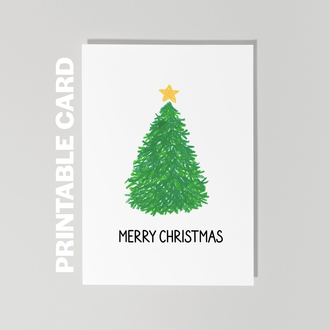 Printable Christmas Card, Merry Christmas Card, Simple Christmas Card ...
