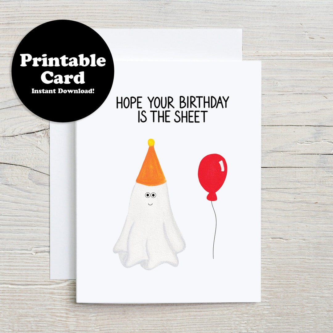 Printable Halloween Birthday Card Funny Birthday Card Hope - Etsy