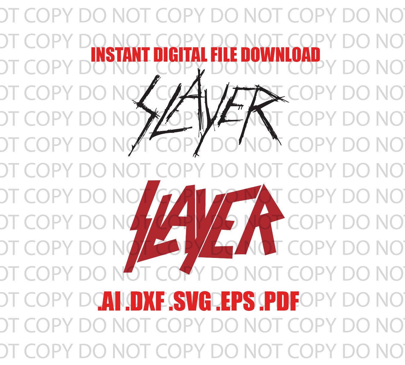 Slayer Styled Digital Svg Dxf Eps Pdf Vector File INSTANT | Etsy