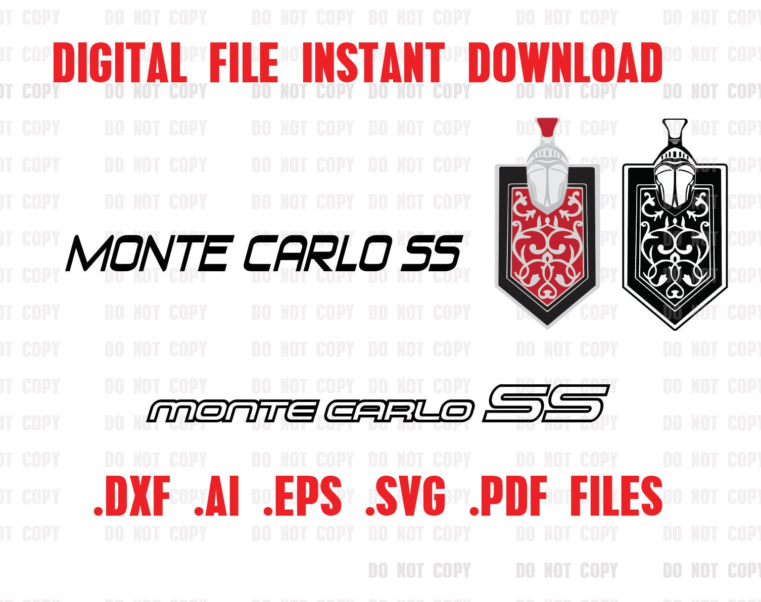 Chevy Monte Carlo Styled Digital Ai Svg Dxf Eps Pdf Vector | Etsy