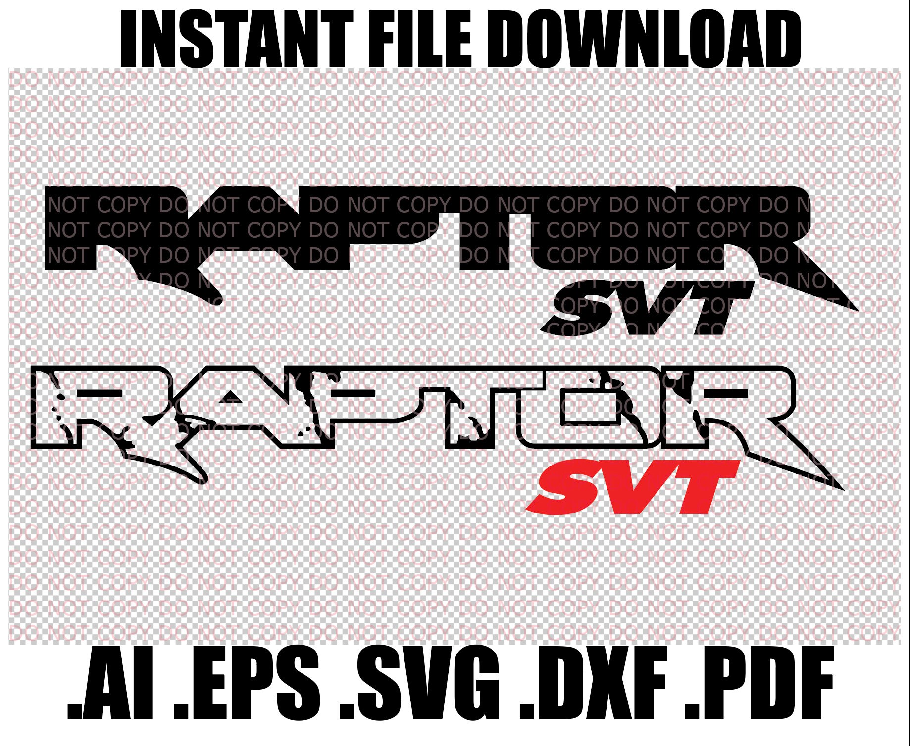 Ford SVT Raptor Styled Digital Svg Dxf Eps Pdf Vector File | Etsy