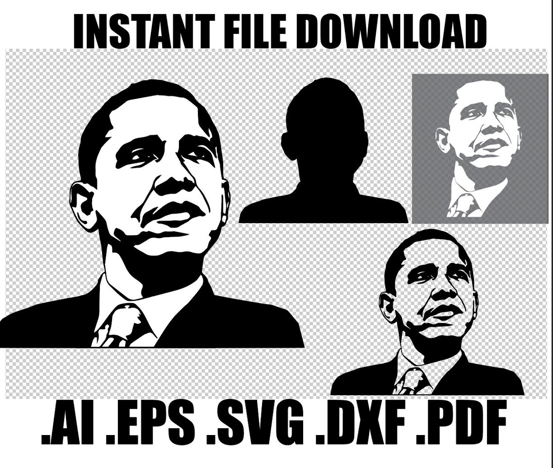 President Barack Obama Clip Art Svg Dxf Eps Pdf Ai Vector | Etsy President Barack Obama Clip Art Svg Dxf Eps Pdf Ai Vector | Etsy