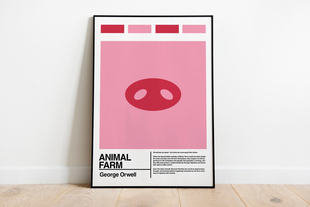Animal Farm George Orwell Minimal Poster Book Art Print Literary Gifts ...