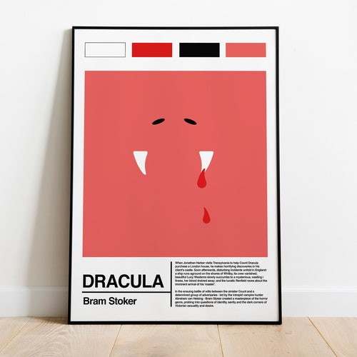 Dracula Bram Stoker Minimal Retro Vintage Book Art Poster - Etsy