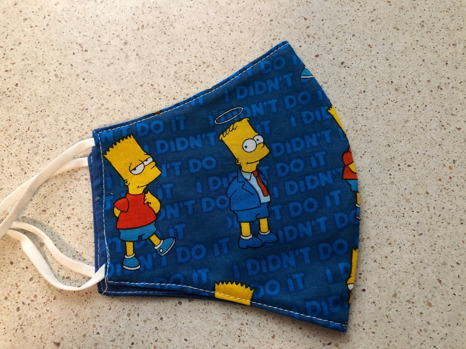 Face Mask Bart Simpson Adjustable Ear Loops & Nose Wire | Etsy