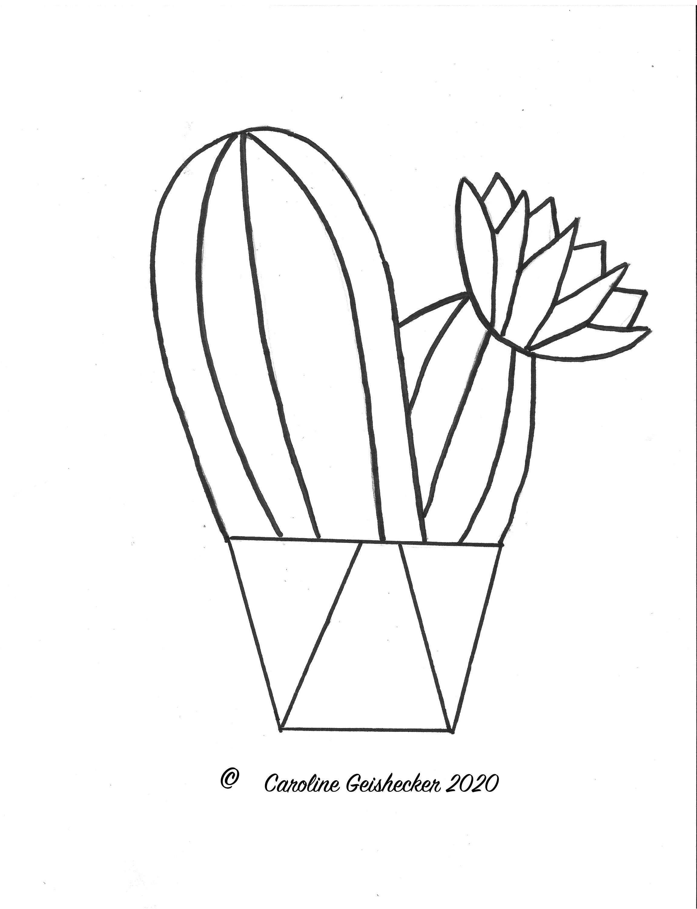 Cactus Stained Glass Pattern - Etsy