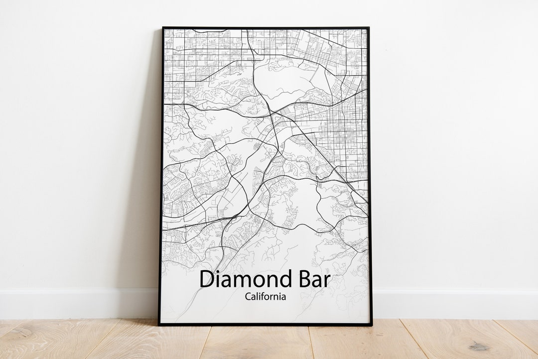 Diamond Bar California Minimalist Map Print Minimalist Map of Diamond ...