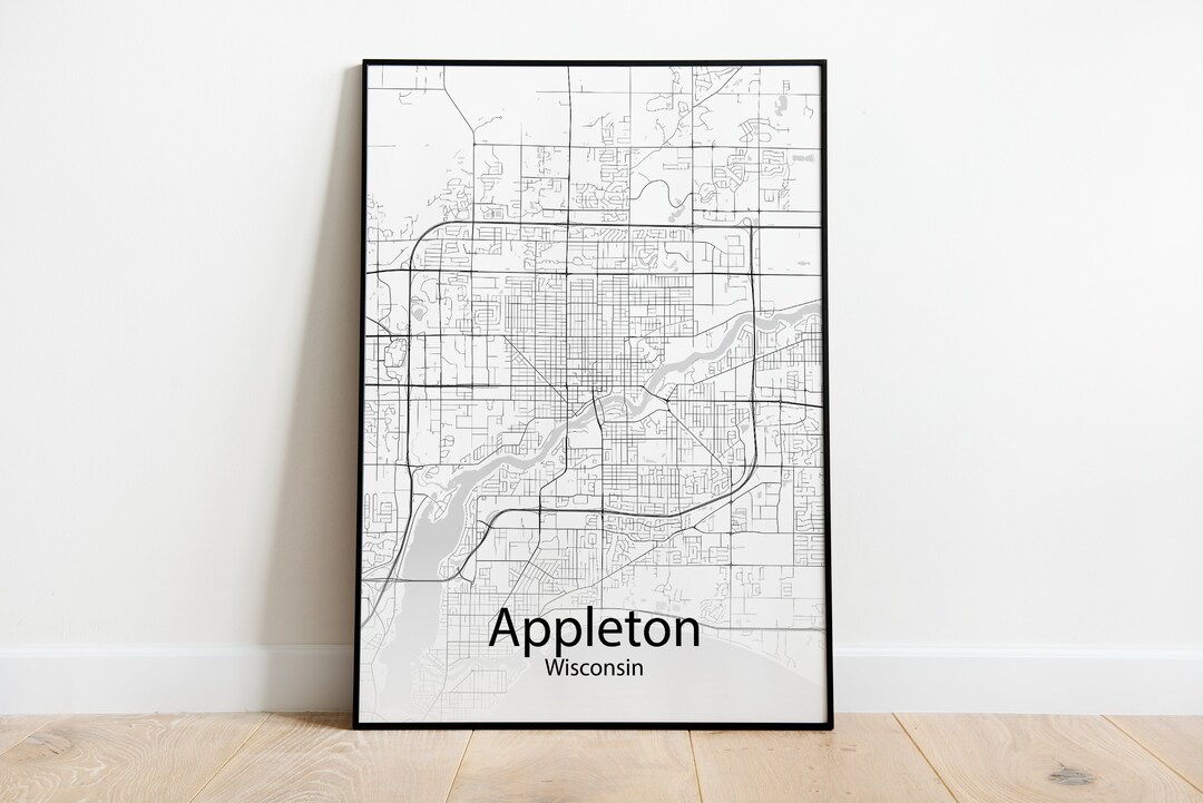 Appleton Wisconsin Minimalist Map Print Minimalist Map of Appleton ...