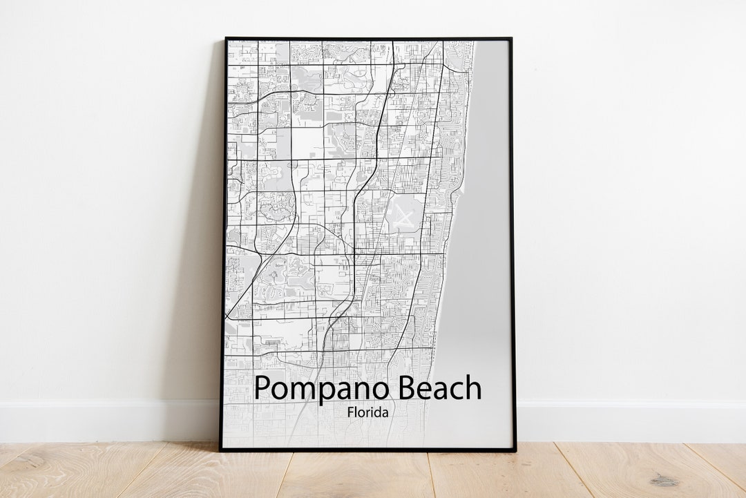 Pompano Beach Florida Minimalist Map Print Minimalist Map of Pompano ...