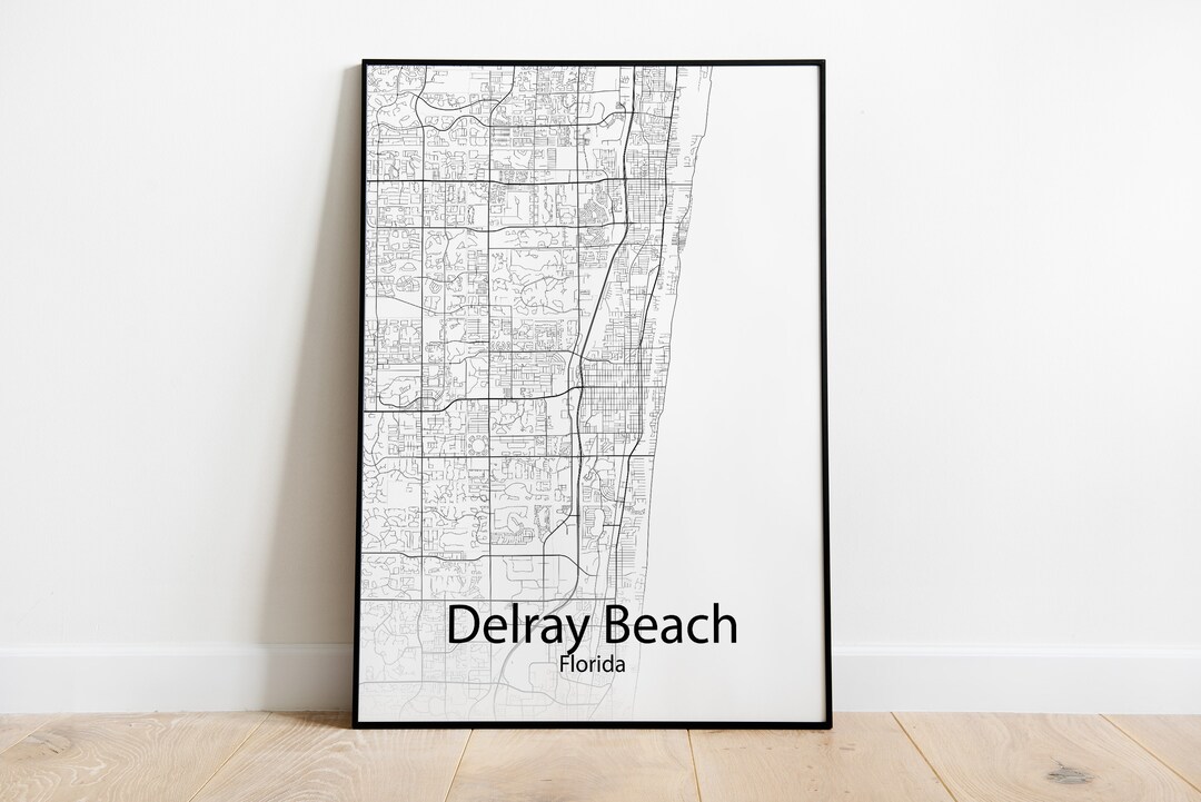 Delray Beach Florida Minimalist Map Print Minimalist Map of Delray ...
