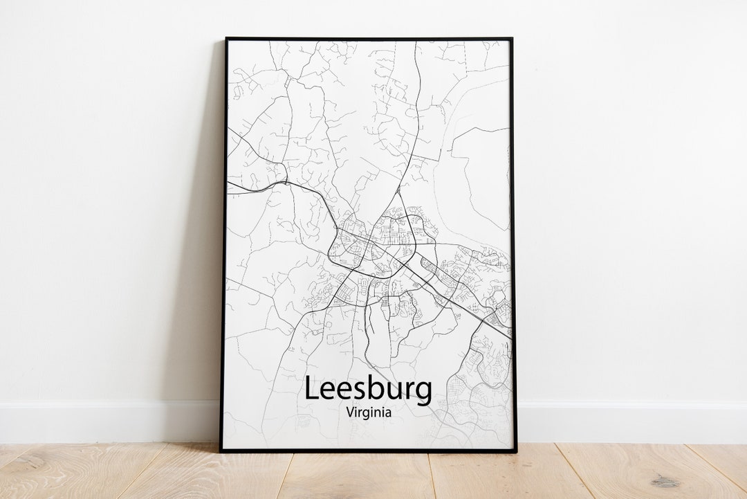 Leesburg Virginia Minimalist Map Print Minimalist Map of Leesburg ...