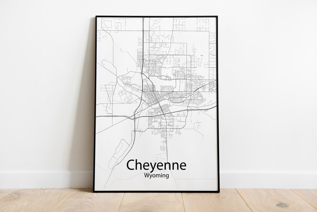Cheyenne Wyoming Minimalist Map Print Minimalist Map of Cheyenne ...