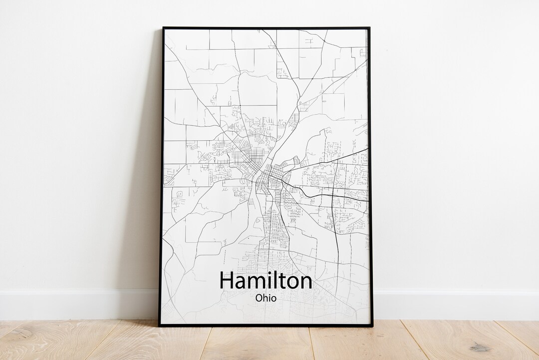 Hamilton Ohio Minimalist Map Print Minimalist Map of Hamilton Ohio ...