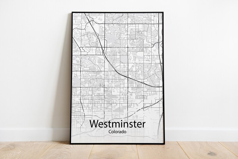 Westminster Colorado Minimalist Map Print Minimalist Map of Westminster ...