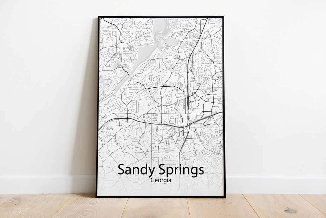 Sandy Springs Georgia Minimalist Map Print Minimalist Map of Sandy ...