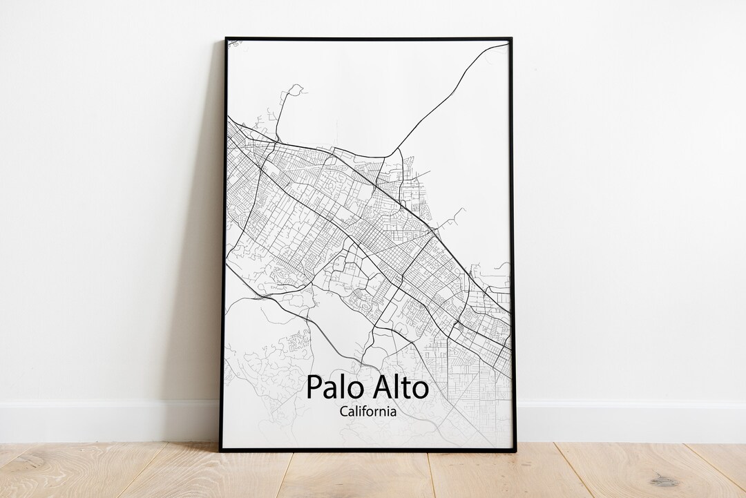 Palo Alto California Minimalist Map Print Minimalist Map of Palo Alto ...