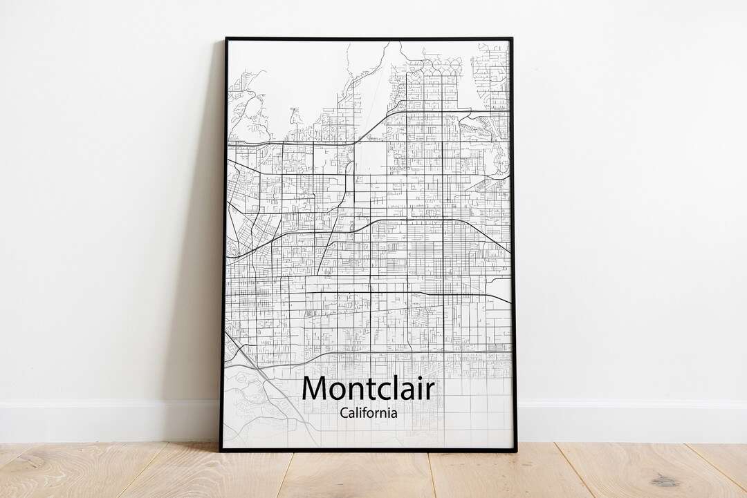 Montclair California Minimalist Map Print Minimalist Map of Montclair ...