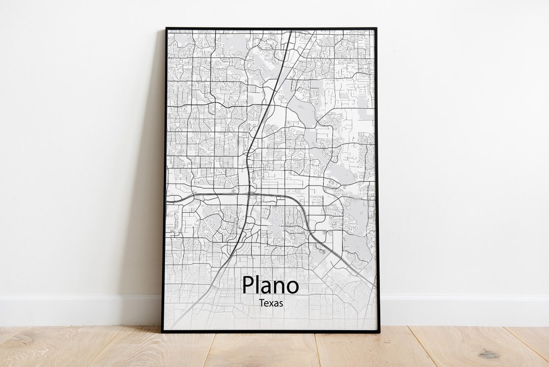 Plano Texas Minimalist Map Print Minimalist Map of Plano Texas Poster ...