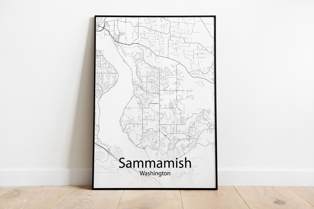 Sammamish Washington Minimalist Map Print - Minimalist Map of Sammamish ...