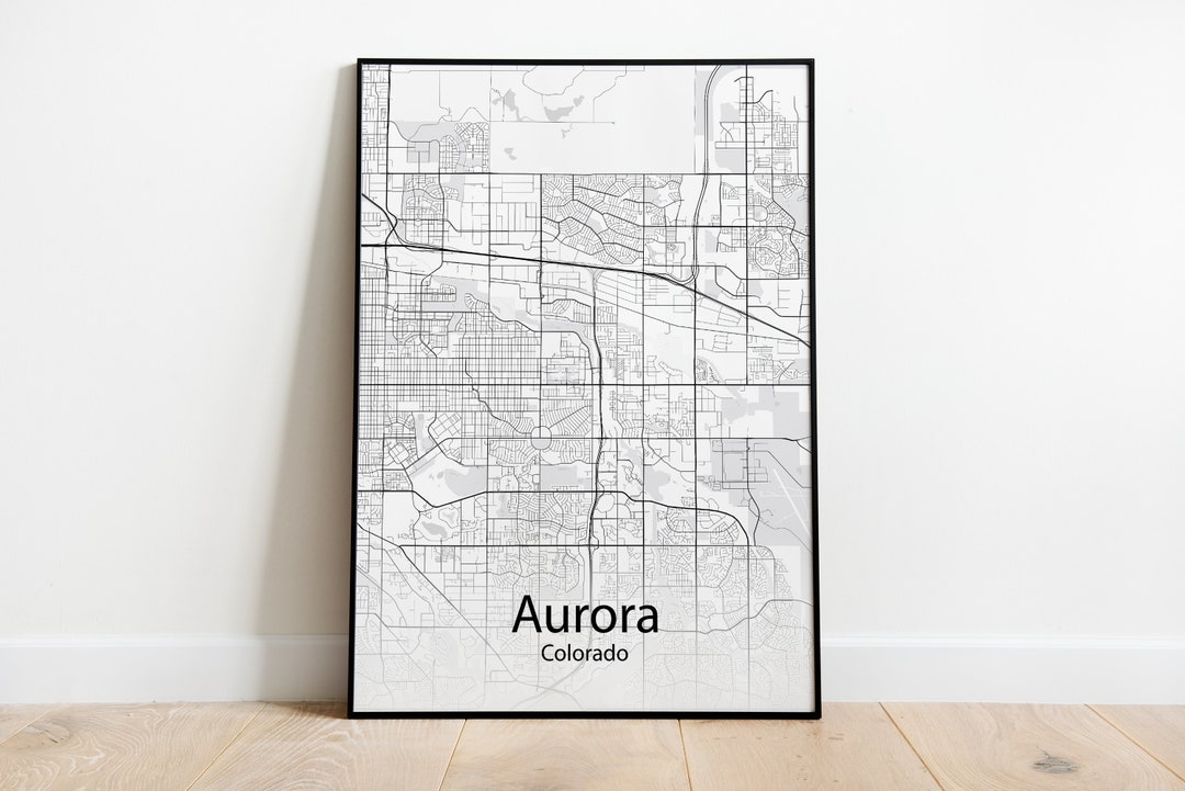 Aurora Colorado Minimalist Map Print Minimalist Map of Aurora Colorado ...