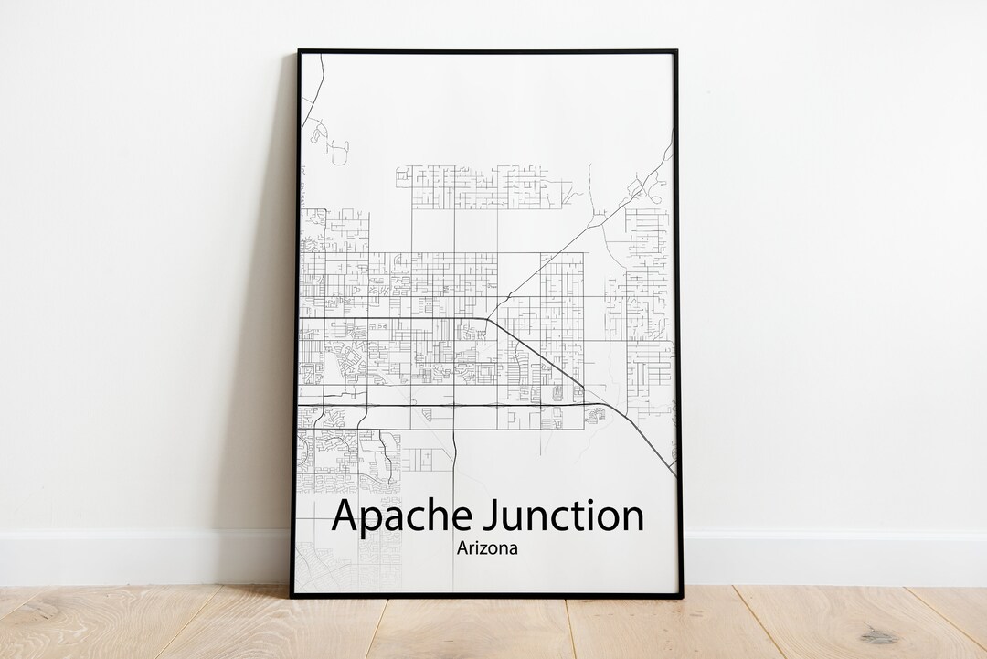 Apache Junction Arizona Minimalist Map Print Minimalist Map of Apache ...