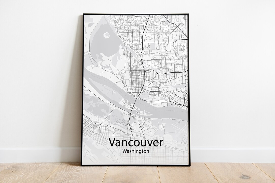 Vancouver Washington Minimalist Map Print Minimalist Map of Vancouver ...