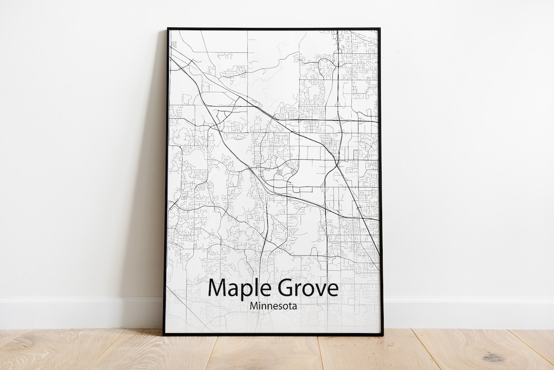 Maple Grove Minnesota Minimalist Map Print Minimalist Map of Maple ...