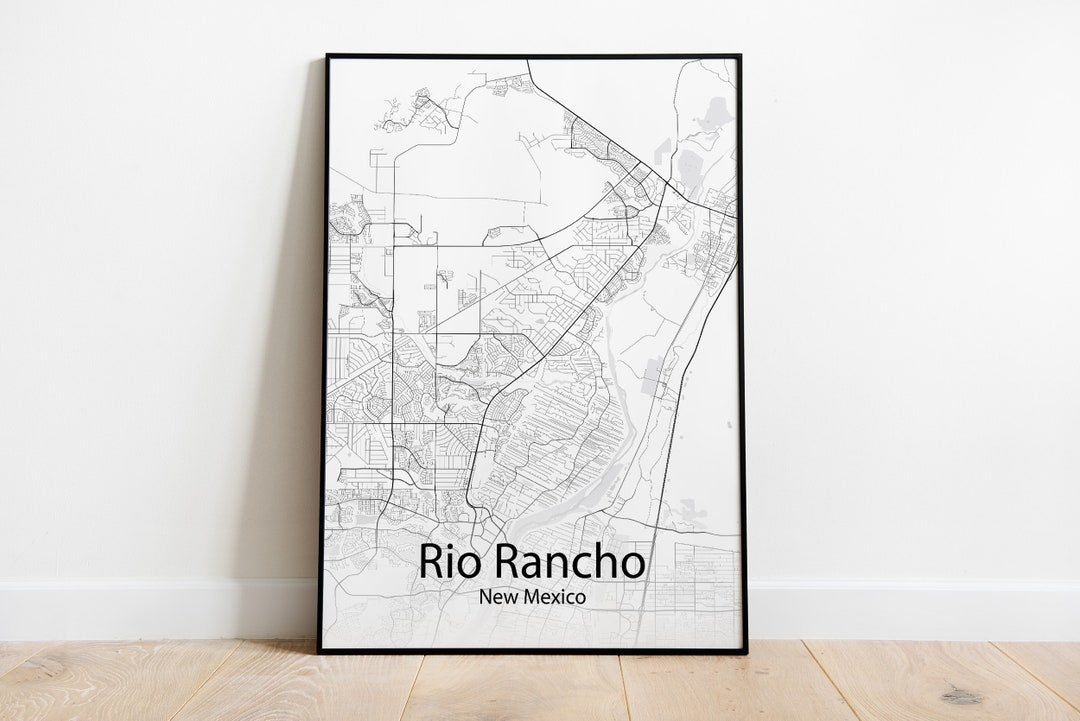 Rio Rancho New Mexico Minimalist Map Print Minimalist Map of Rio Rancho ...