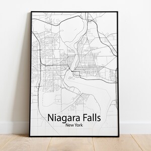 Niagara Falls New York Minimalist Map Print Minimalist Map of Niagara ...