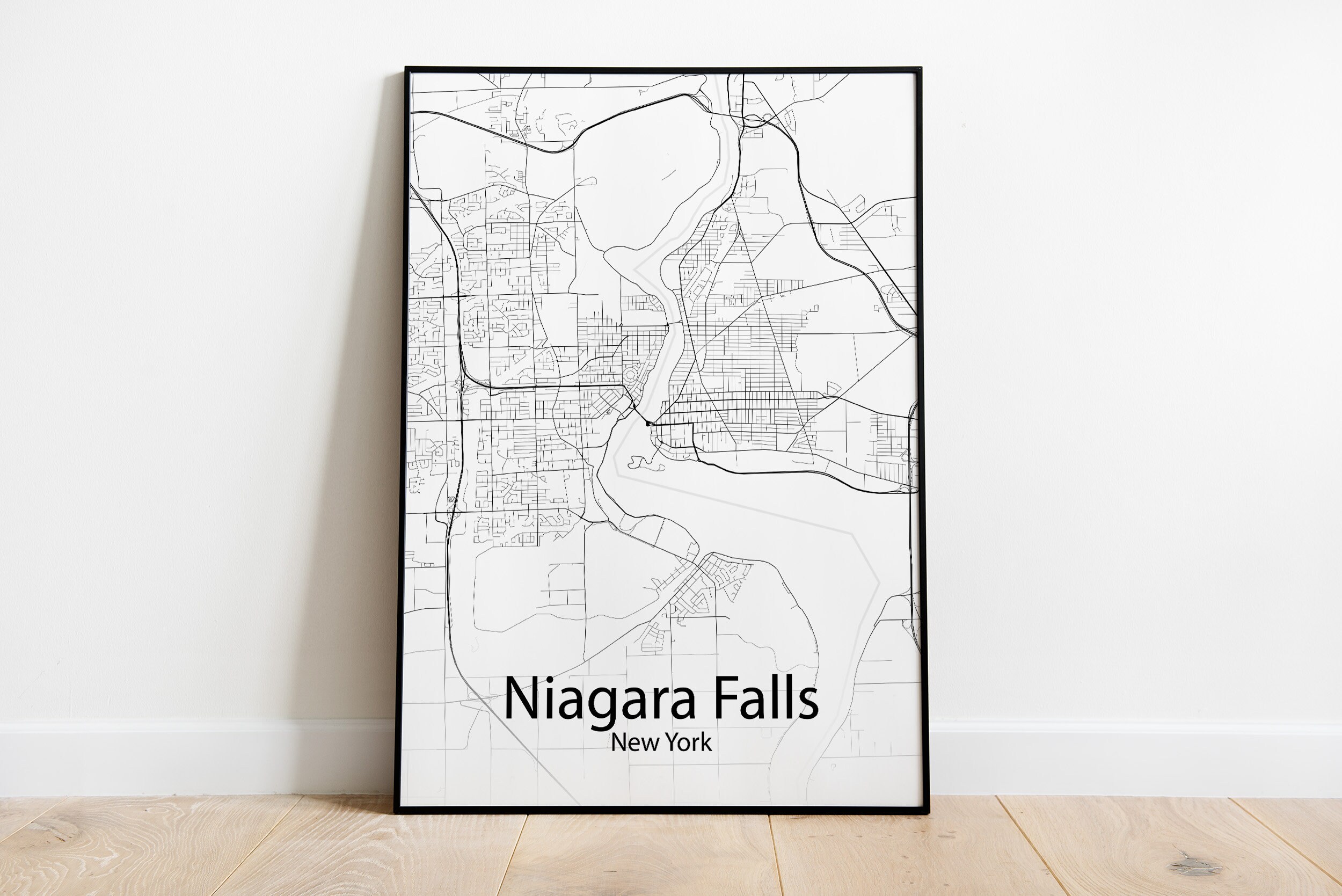 Niagara Falls New York Minimalist Map Print Minimalist Map of Niagara ...
