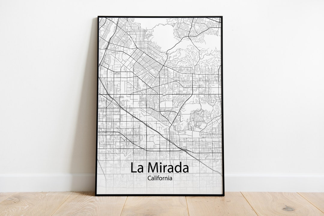 La Mirada California Minimalist Map Print Minimalist Map of La Mirada ...