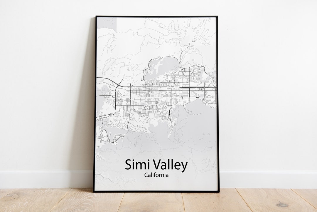 Simi Valley California Minimalist Map Print - Minimalist Map of Simi ...