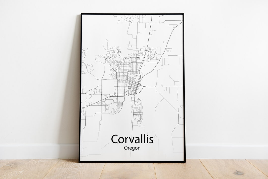 Corvallis Oregon Minimalist Map Print Minimalist Map of Corvallis ...