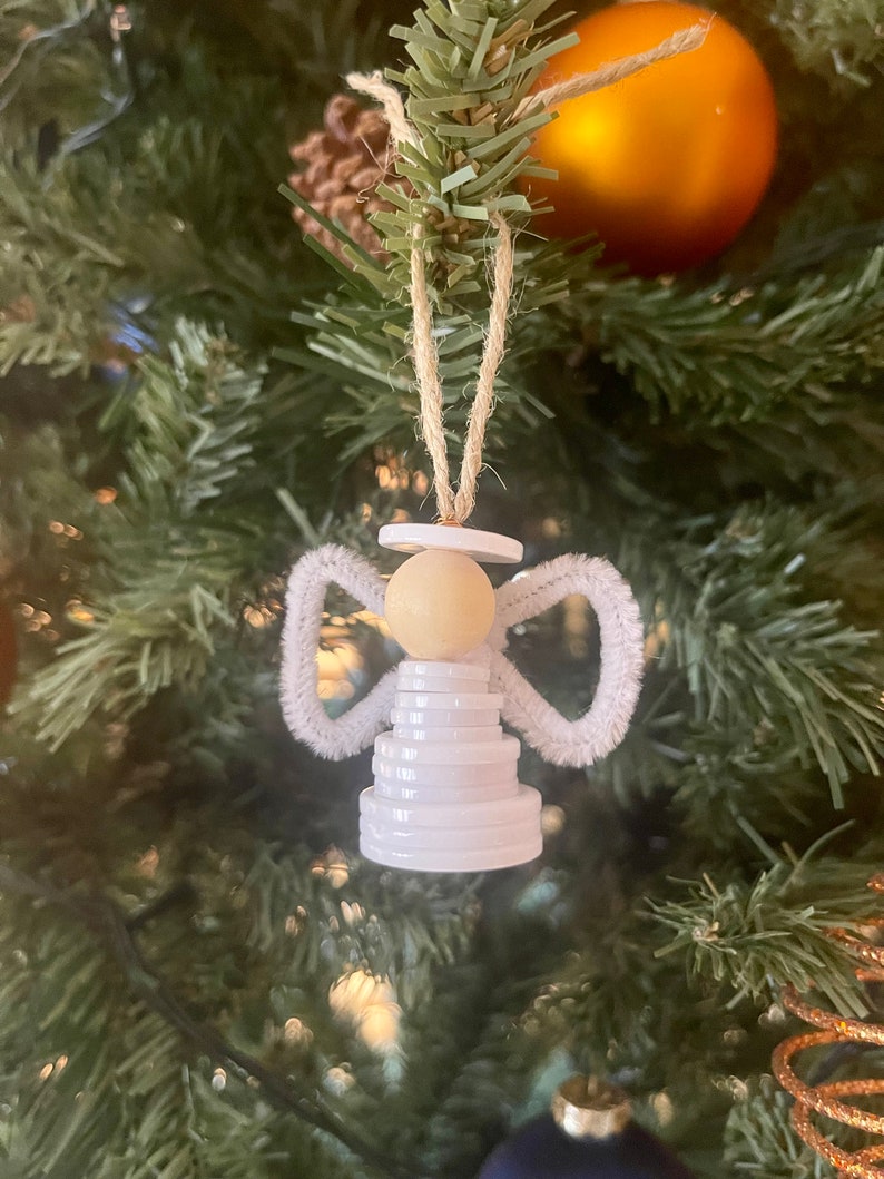 Buttons and Wooden Bead Angel Ornament DIY Craft Kit . - Etsy