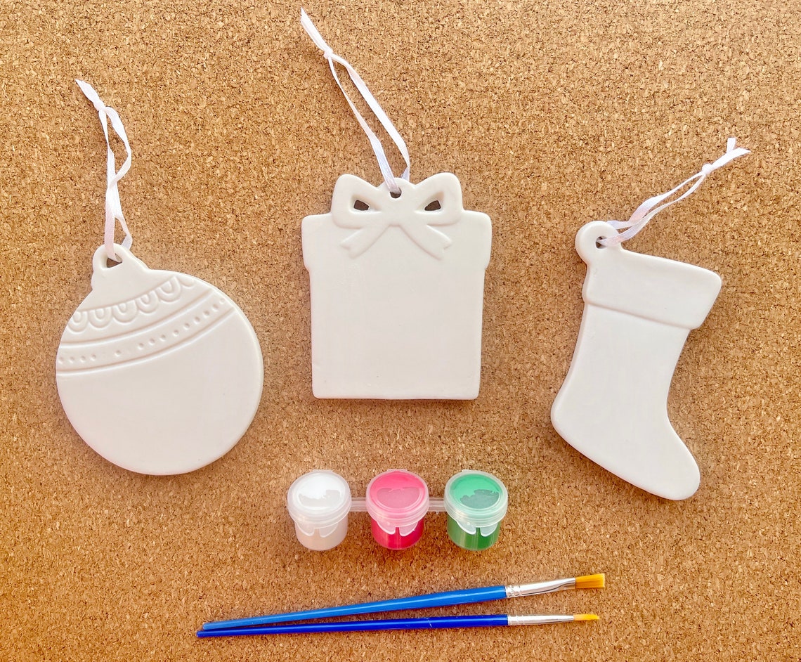 Ceramic Ornament Painting Kit, Christmas Ornaments Craft Kit. - Etsy