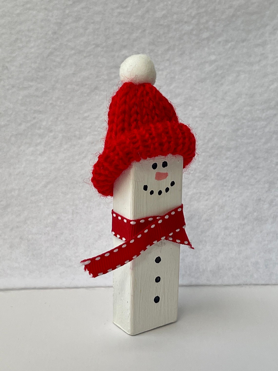 DIY Jenga Block Snowman Craft Kit, Knitted Hat - Etsy