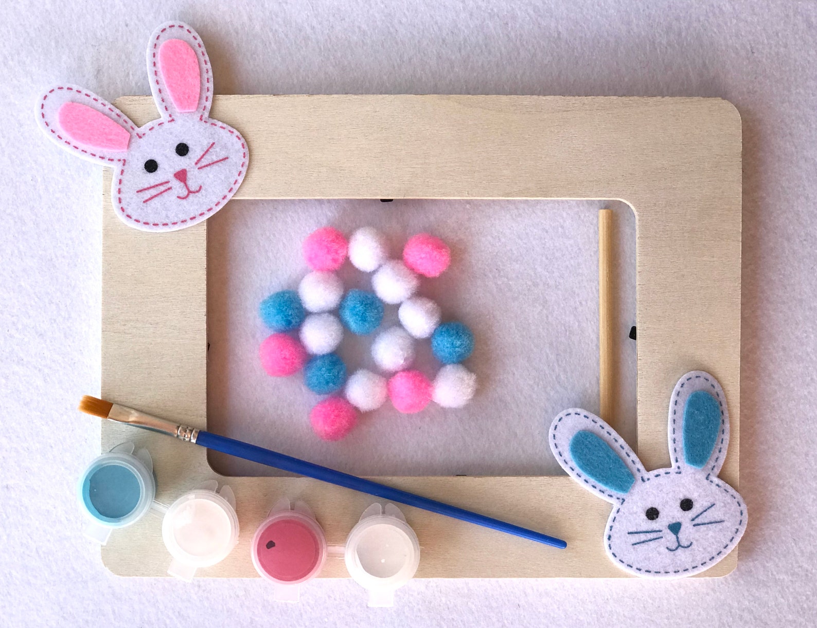 Easter Picture Frame Craft Kit, Paint Your Own, Bunny & Egg Decor - Etsy