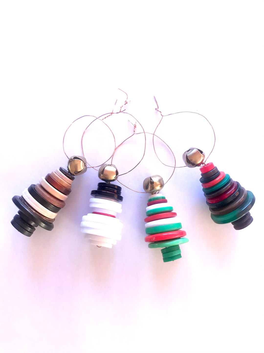 Buttons Christmas Tree and Snowman Ornament, DIY Buttons Tree and ...