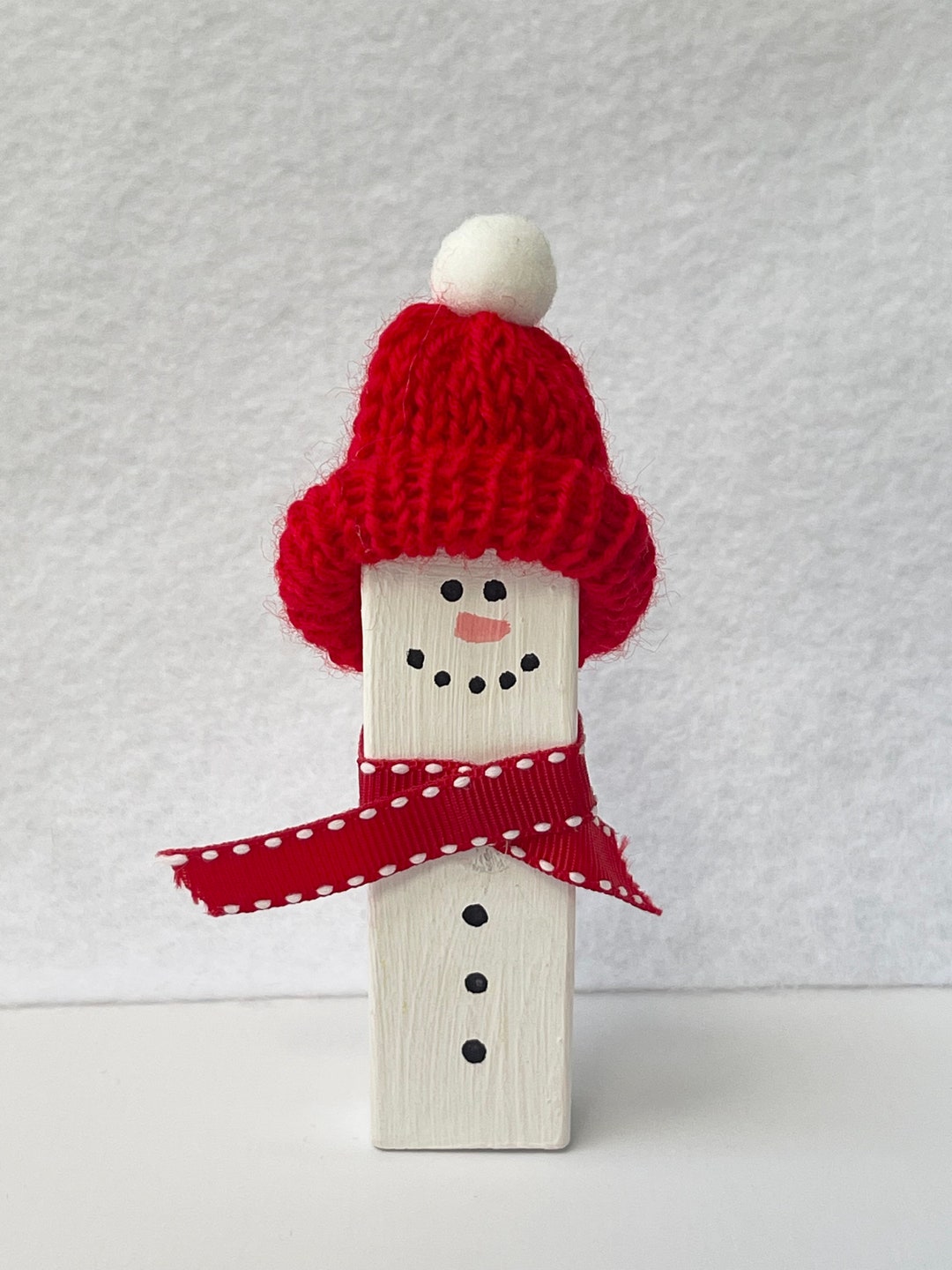 DIY Jenga Block Snowman Craft Kit, Knitted Hat - Etsy