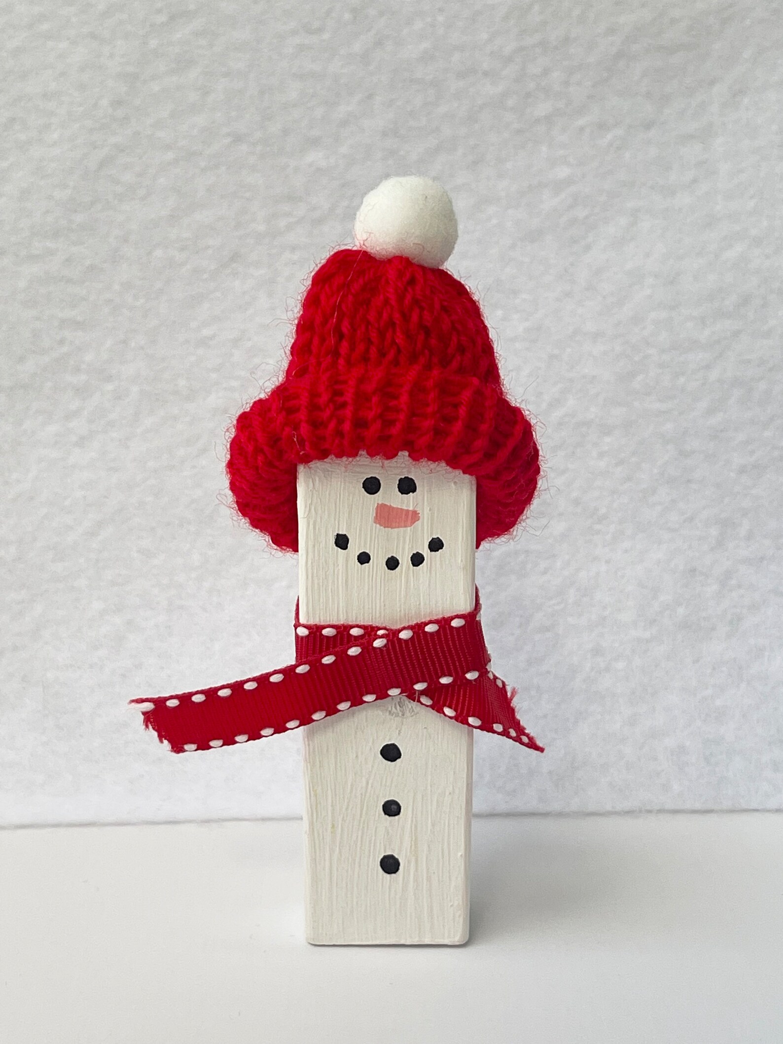 DIY Jenga Block Snowman Craft Kit, Knitted Hat - Etsy