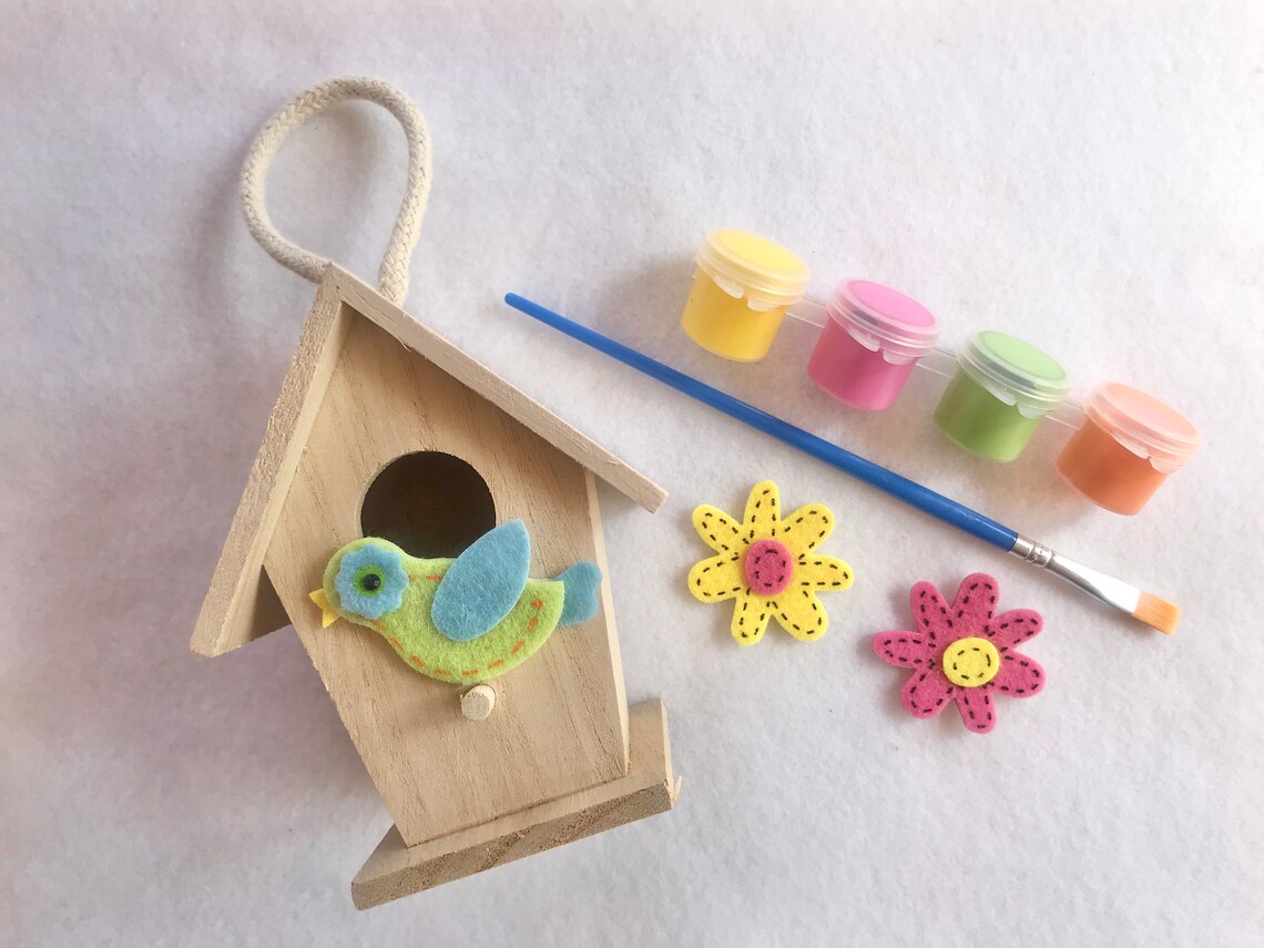 Kids Craft Kit Bird House Painting Kit Paint Kit for Kids - Etsy
