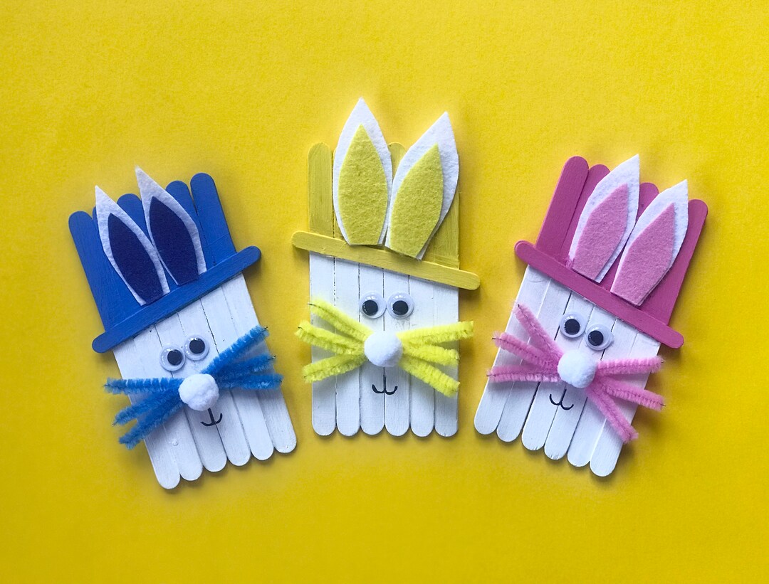 Craft Kit for Kids, Easter Rabbits Craft Sticks Craft Kit. - Etsy