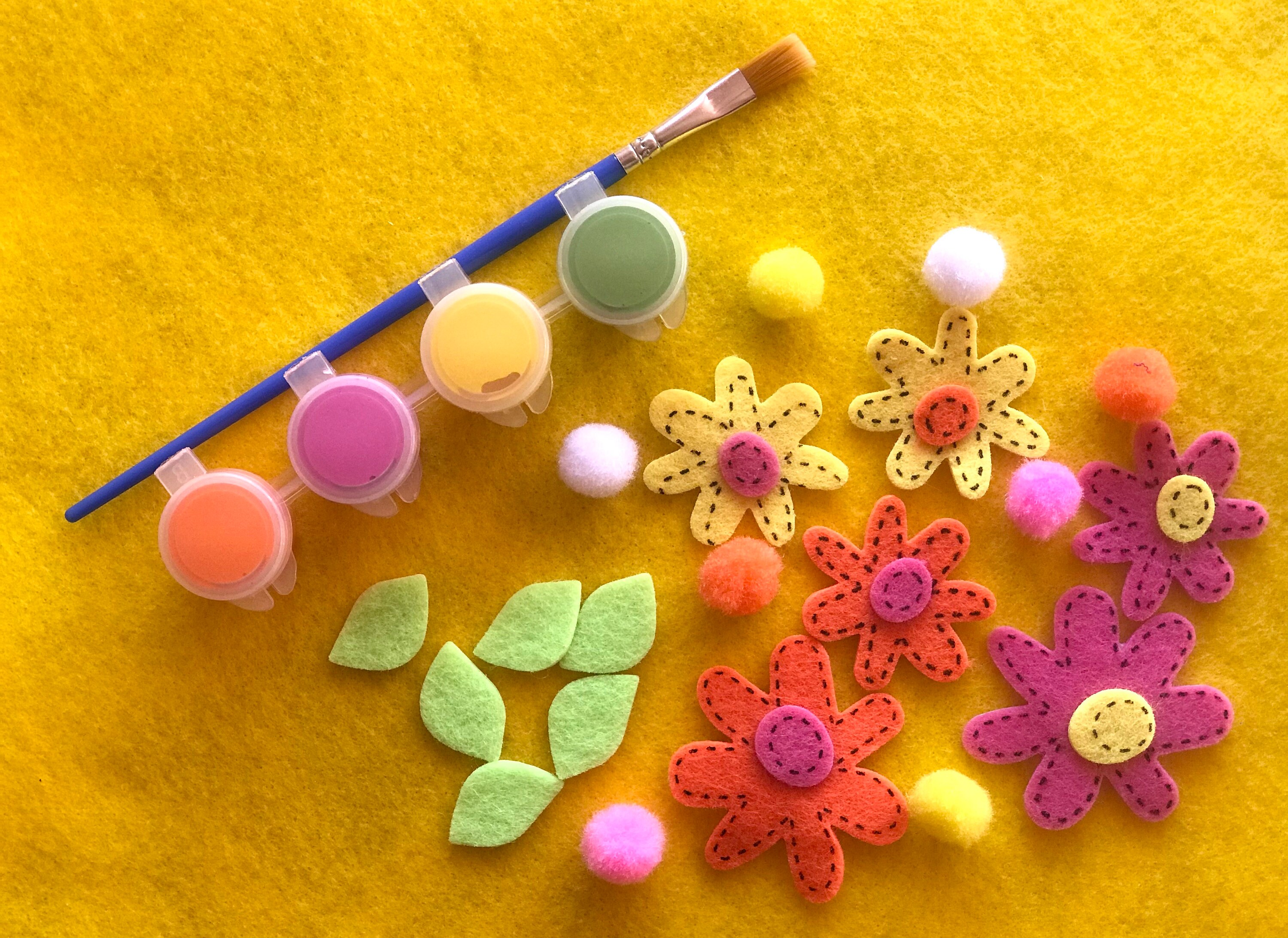 Wooden Vase Frame Painting DIY 3D Felt Flowers Painting Kit - Arts And ...