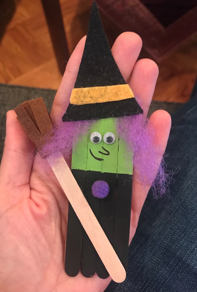 Halloween Witch and Her Cat Craft Kit for Kids Halloween - Etsy