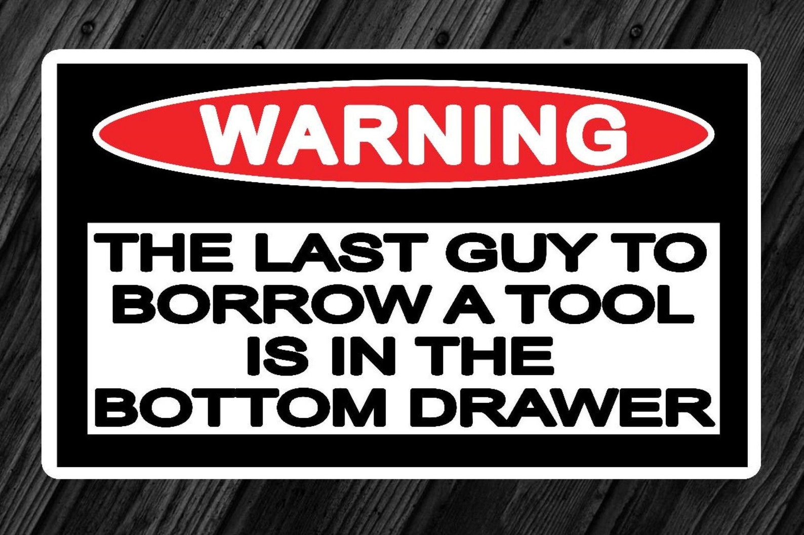 Vinyl Decal Toolbox Warning | Etsy