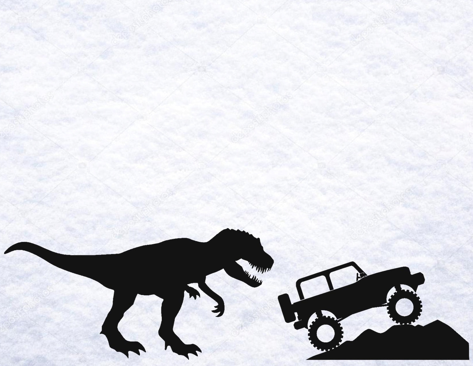 T Rex Chasing Jeep Vinyl Decal | Etsy