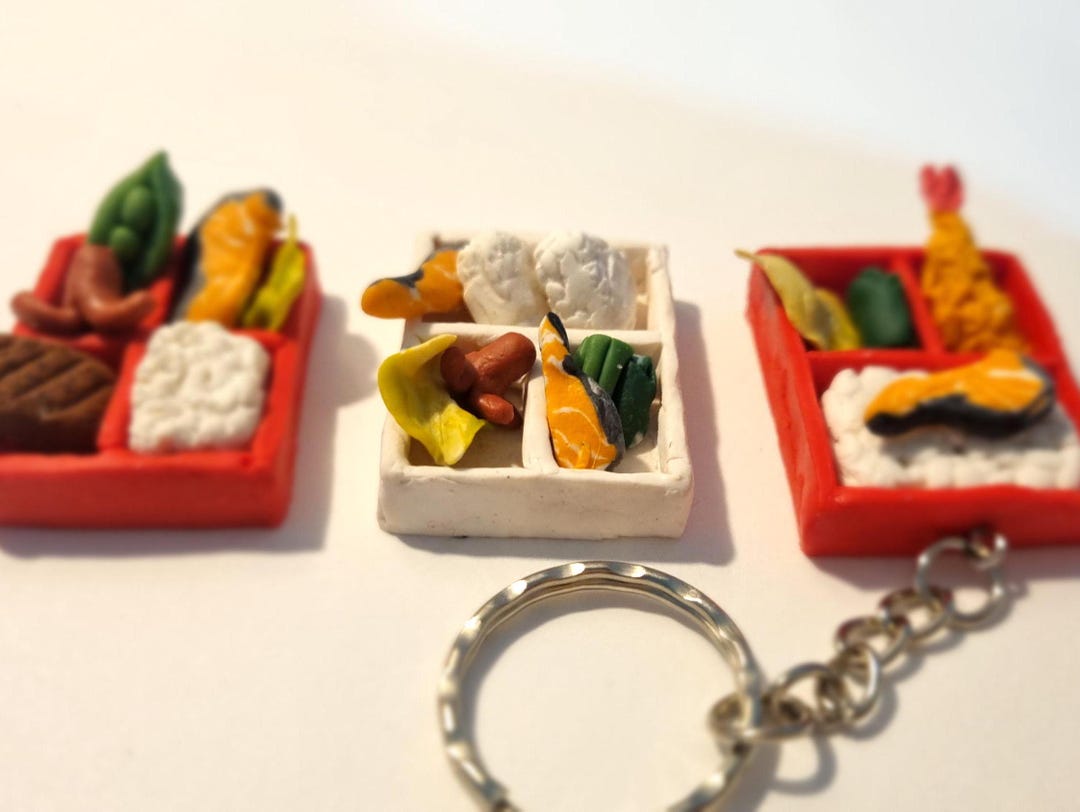 Polymer Clay Food Keychain: Japanese Fake Food Sample, Miniature Bento ...